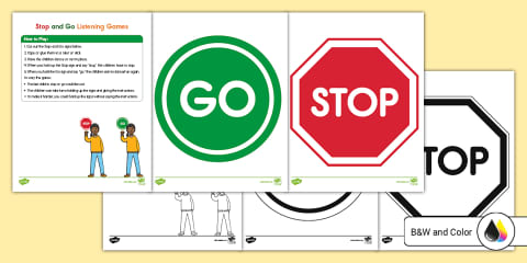 Visual Support Cards: Stop, Wait, Go