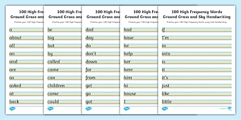 Dotted Thirds Handwriting Line Guides (Ground, Grass and Sky)