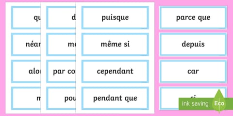 Connectives and Conjunctions Display Posters French