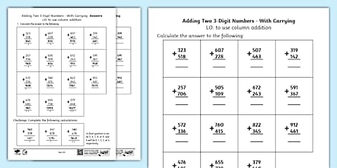 2-Digit Vertical/Column Addition | KS2 Maths