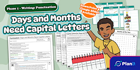 Phase 1 Writing: Punctuation: Capital Letters for Celebrations