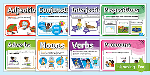 8 parts of speech activity | Years 3 - 4