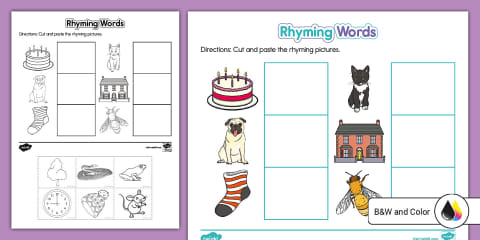 Rhyming Word Pairs Emergent Reader