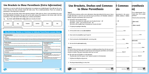 Parenthesis Activity Sheets
