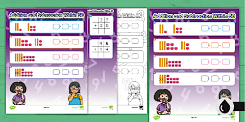 Addition and Subtraction Within 50 Mini Assessment French