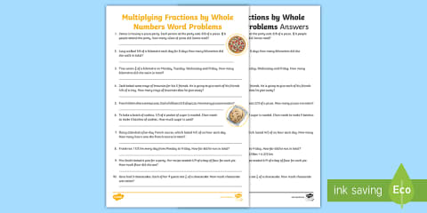 Multiplying Fractions by Whole Numbers Word Problems