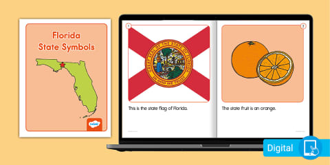 Florida State Symbols Read, Trace, Write, and Color Worksheet