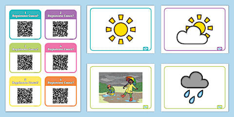 Weather Words Picture Match - Indonesian