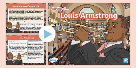 Louis Armstrong Facts Display Poster
