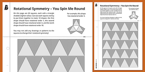 KS2 Fidget Spinners Rotational Symmetry Worksheet