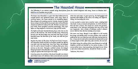 Haunted House Adjectives Worksheet - Twinkl