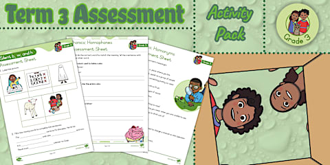 Grade 3 Phonics - Term 1 - Termly Assessment - Activity Pack (CAPS Aligned)