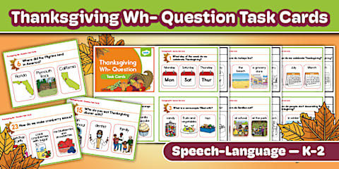 Fall WH- Visual Comprehension Cards With Symbols for Special Education