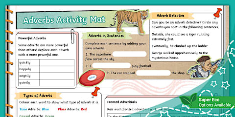 Adjectives and Adverbs Activity Mat (Ages 8 - 9)