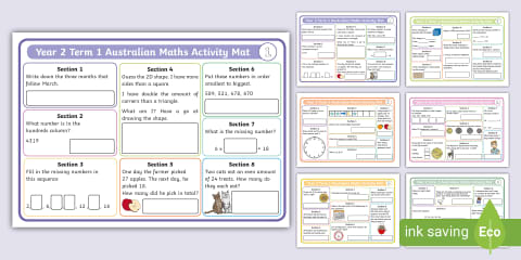Year 2 Australian Maths Mats Activity Pack