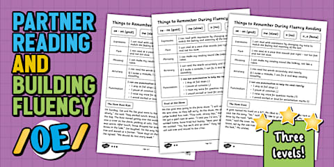 Fluency Pairs Feedback Form and Teacher Guidance Pack