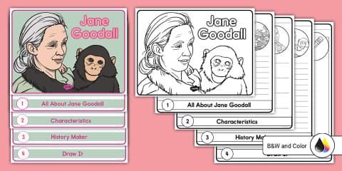 Jane Goodall Fact Cards - KS2 - Twinkl