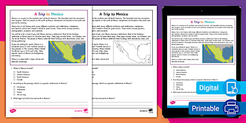 All About Mexico Large Poster for 3rd-5th Grade