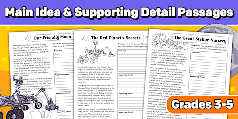 Main Idea Task Cards for 3rd-4th Grade