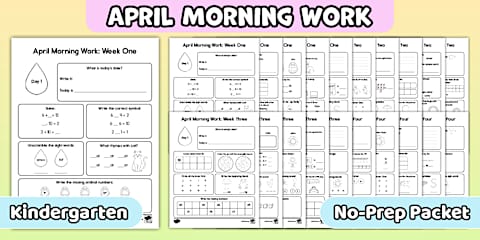 Kindergarten May Morning Work Pack