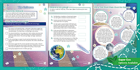 The Big Bang - New Planet Worksheet