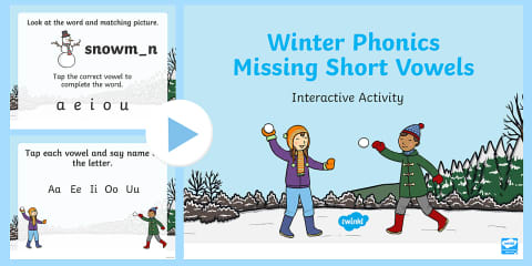 Winter Phonics Initial Consonants Interactive PowerPoint