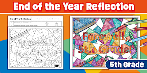 Kindergarten End of Year Reflection Coloring Sheet