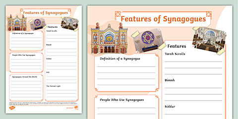 Places of Worship Synagogue Activity Sheet