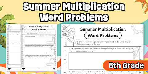 Spring Multiplication Word Problems for 3rd-5th Grade