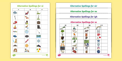 Alternative Spellings 'igh', 'ie', 'i-e' and 'y' Matching Cards