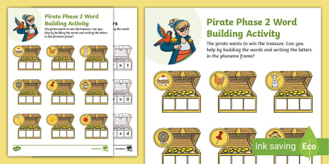 Pirate-Themed Roll and Read: Phase 3 Phonics Game