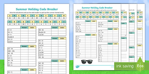 KS2 Summer-Themed Written Methods of Multiplication and Division Code ...