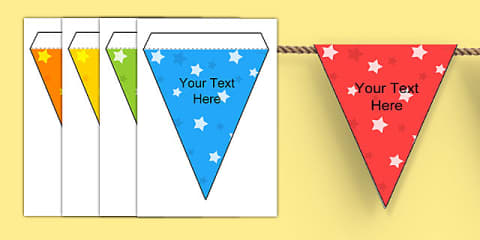 Star Themed Capital Letter Alphabet Bunting