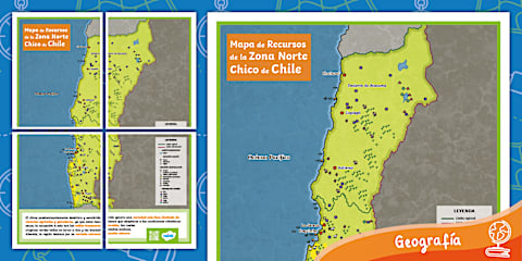 Póster: Mapa de los Recursos de la Zona Norte Chico de Chile
