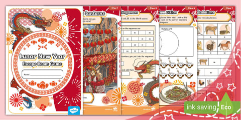 Fun Chinese New Year Code Breaking Puzzle Pack