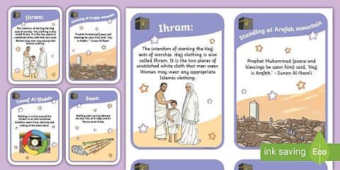 Muslim Hajj Step-By-Step Guide Flash Cards