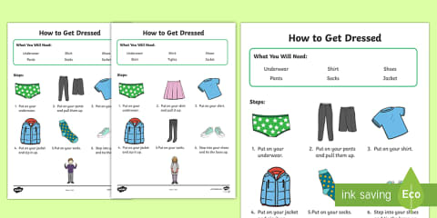 Getting Dressed Visual Support Display Poster