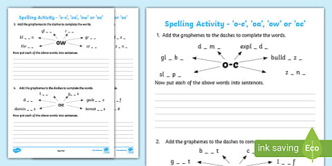 'Oa', ‘ow', 'o', 'oe' and 'o-e' Sound Family Phoneme Spotter Story ...