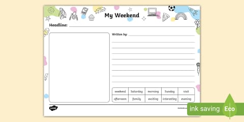 My Weekend Newspaper Writing Template
