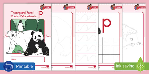Grade R English -Phonics - Tracing and Pencil Control - Worksheet ...