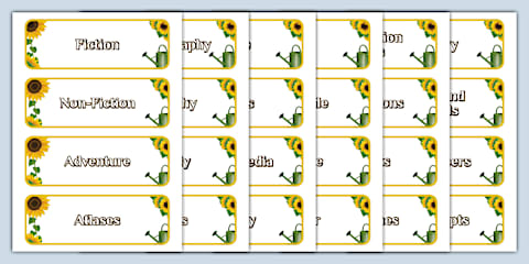 Sunflower-Themed Classroom Birthday Chart Poster