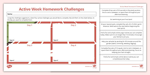 Active Week Homework Challenges