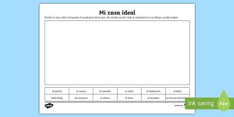 Spanish Parts Of A House Worksheet