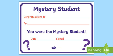 Secret Student Display Poster