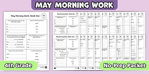 Fourth Grade January Morning Work Pack