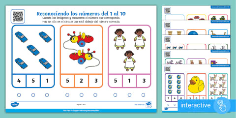 Guía de trabajo: Emparejar números con su representación en base 10