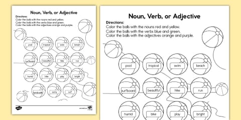 First Grade Fall Grammar Maze: Identifying Nouns, Verbs, and Adjectives ...