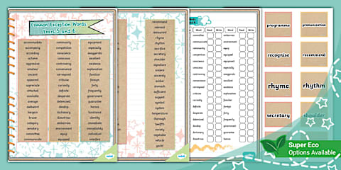 Common Exception Words Pack Years 3 and 4