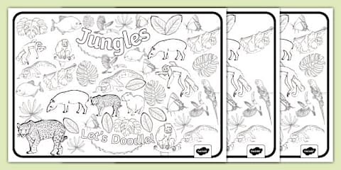 Rainforest Themed Pencil Control Path Worksheets