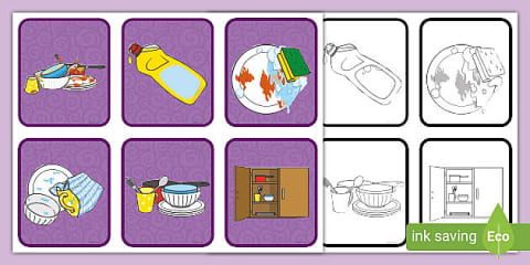 Washing the Dishes Visual Routine Flapbook
